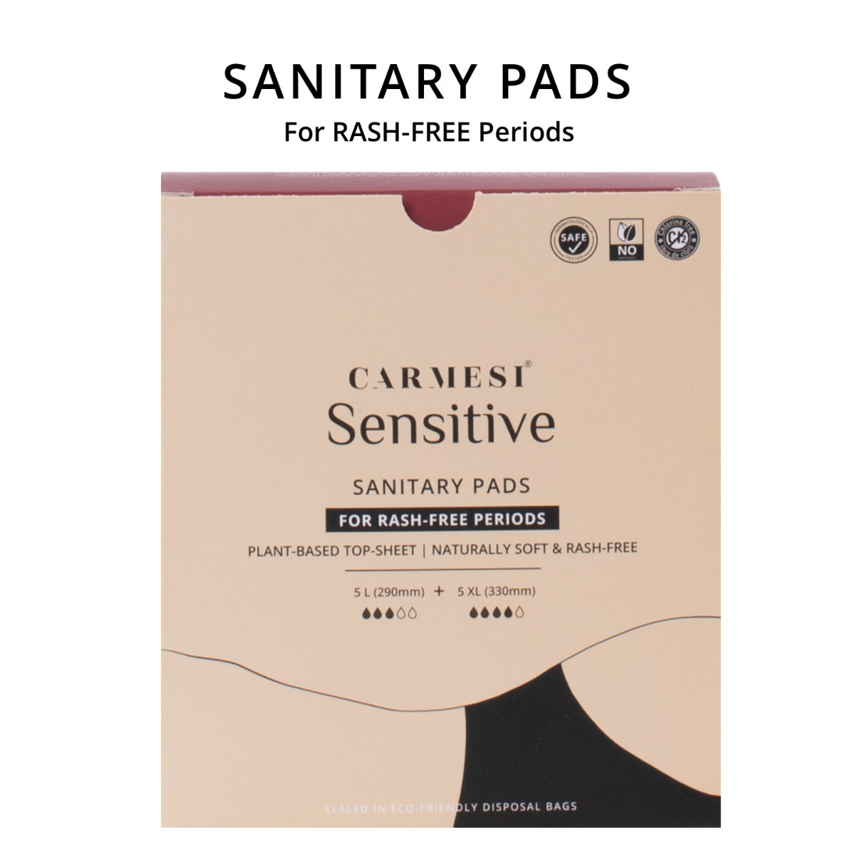 Carmesi Sensitive Sanitary Pads Large 5 + XL 5, 10 Count Price, Uses ...