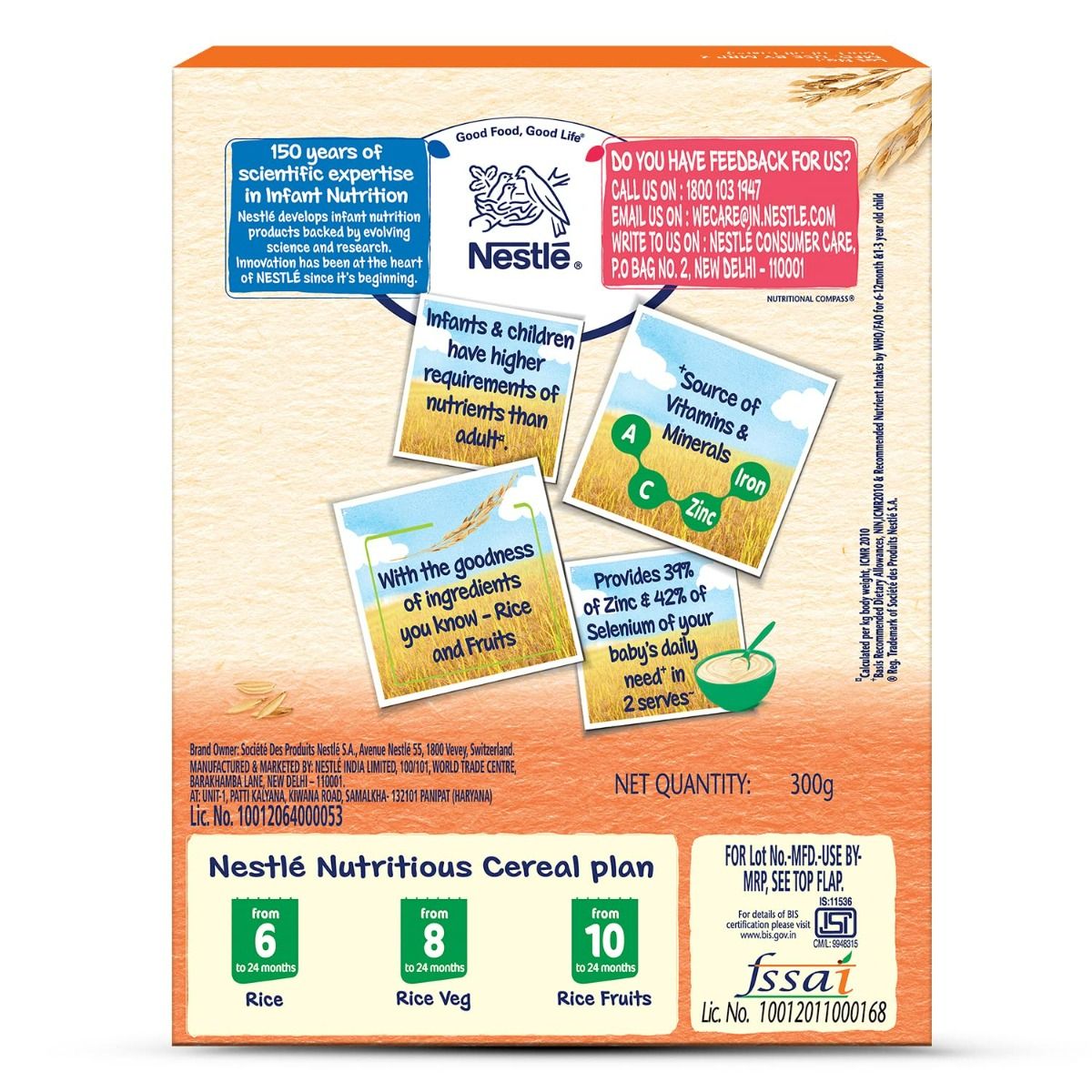 Nestle Nestum Baby Cereal Rice Fruits (From 10 to 24 Months) Powder ...
