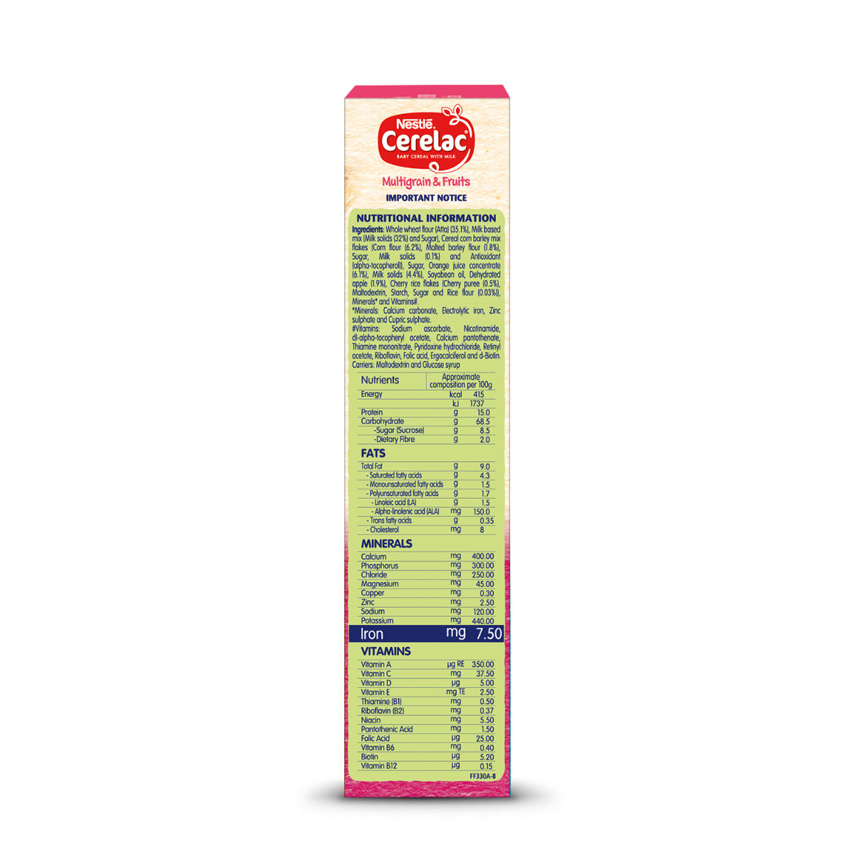 Nestle Cerelac Baby Cereal with Milk Wheat Multigrain & Fruits (From 12 ...