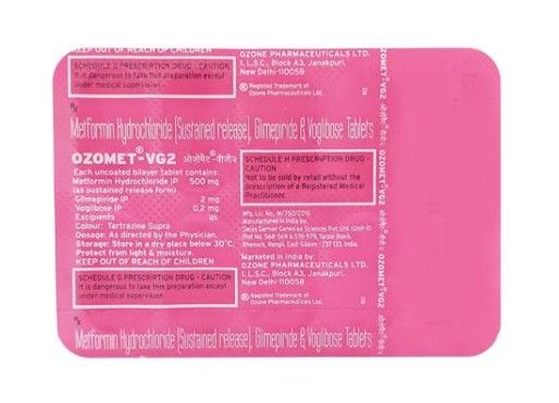 Ozomet-VG2 Tablet 10's Price, Uses, Side Effects, Composition - Apollo ...
