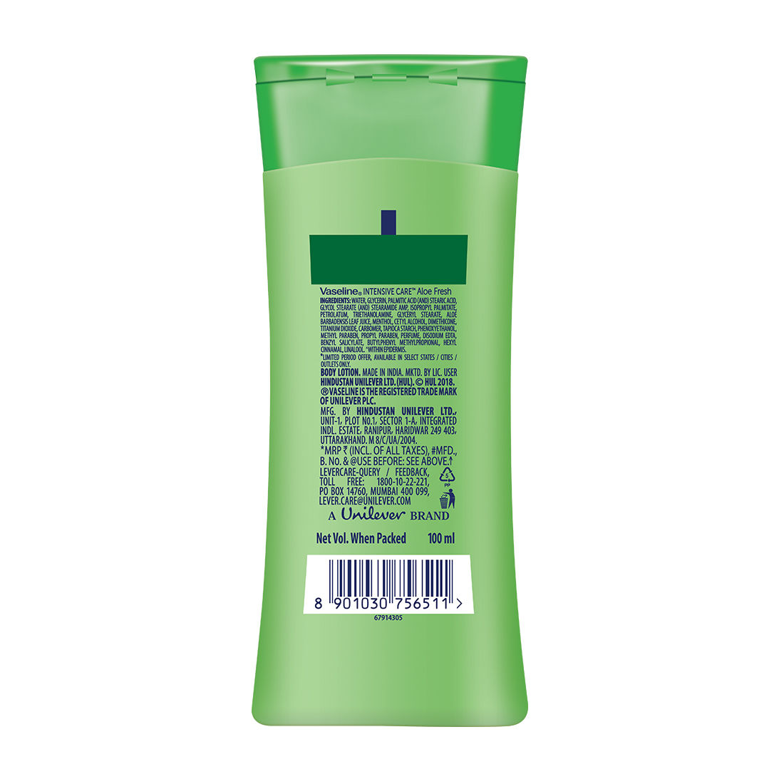 Vaseline Intensive Care Aloe Fresh Body Lotion, 100 ml Price, Uses ...