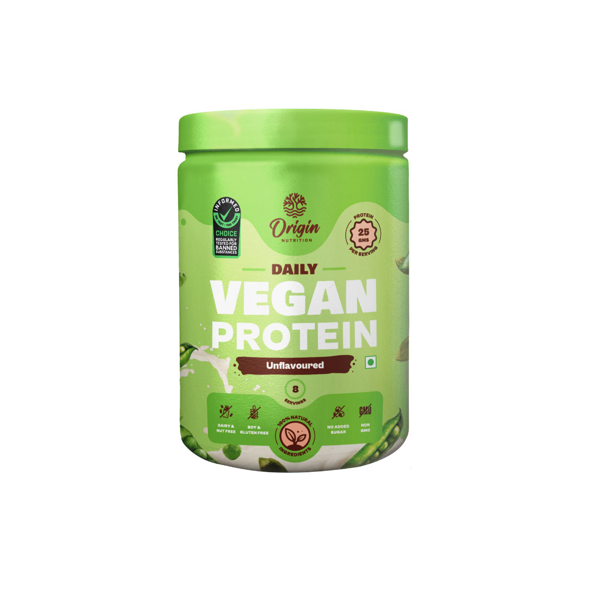 Origin Nutrition 100% Natural Vegan Protein Unflavour Powder, 250 gm ...