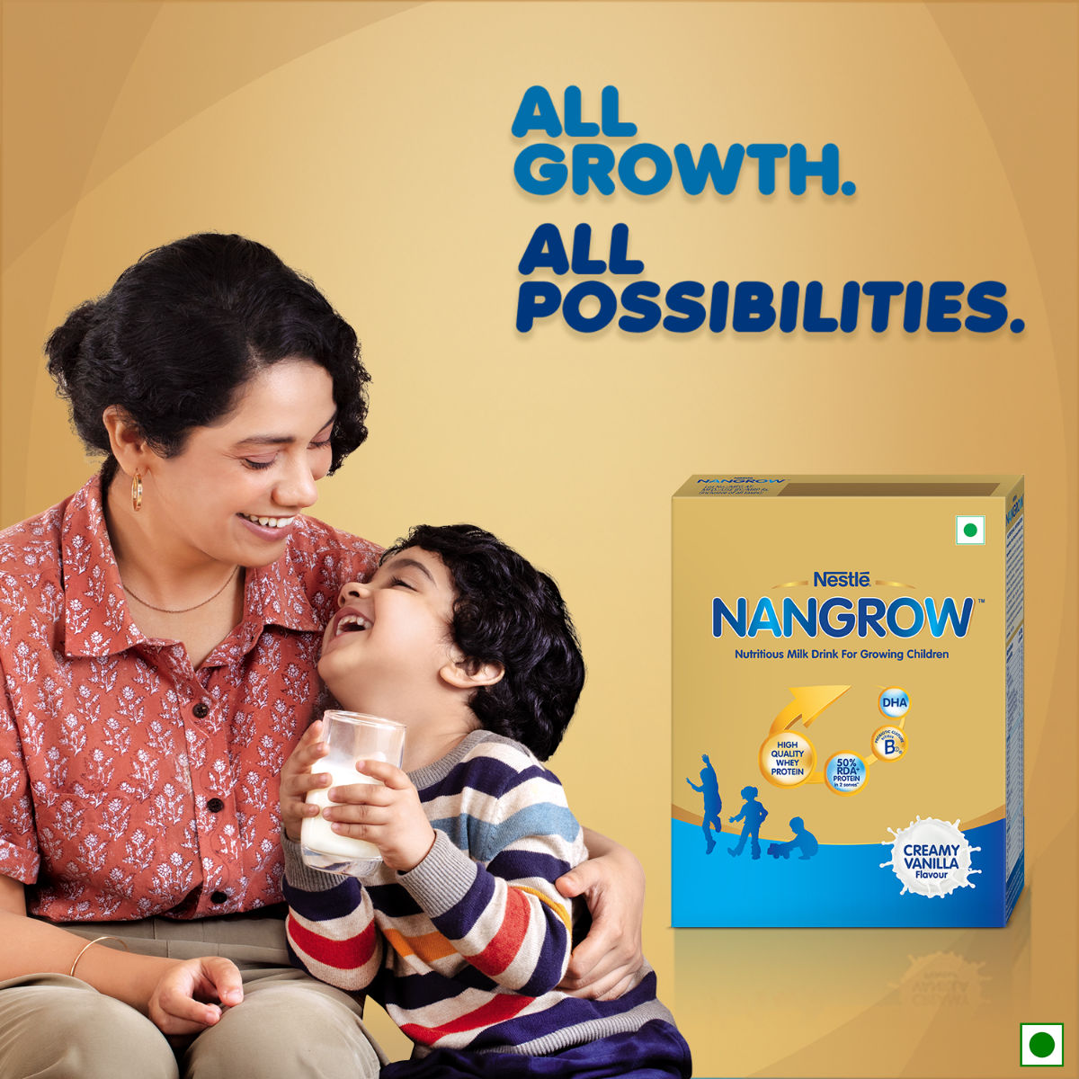 Nestle Nangrow Creamy Vanilla Flavour Nutrition Drink Powder, 400 gm ...