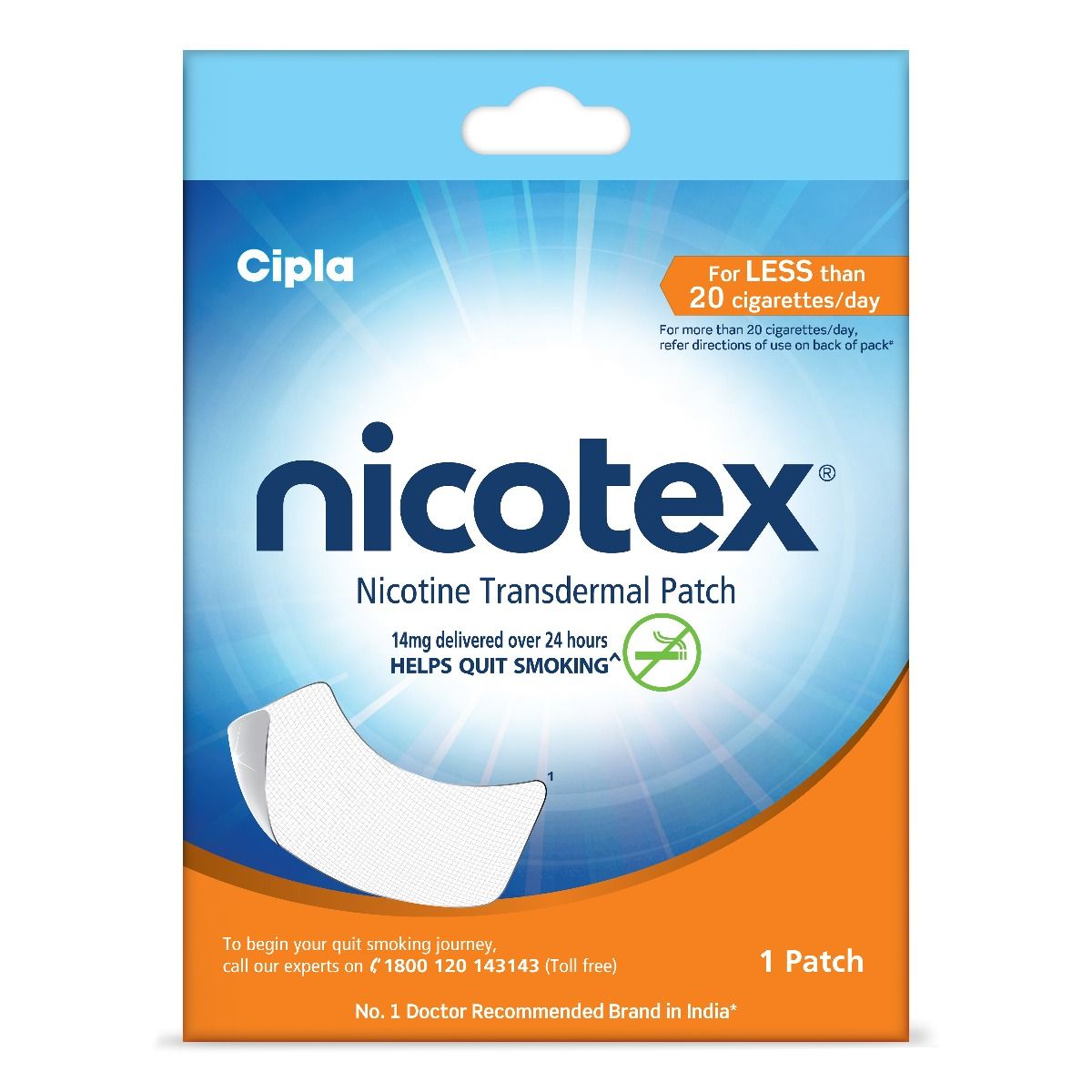 Nicotex Nicotine Patch 14 mg, 1 Count Price, Uses, Side Effects ...