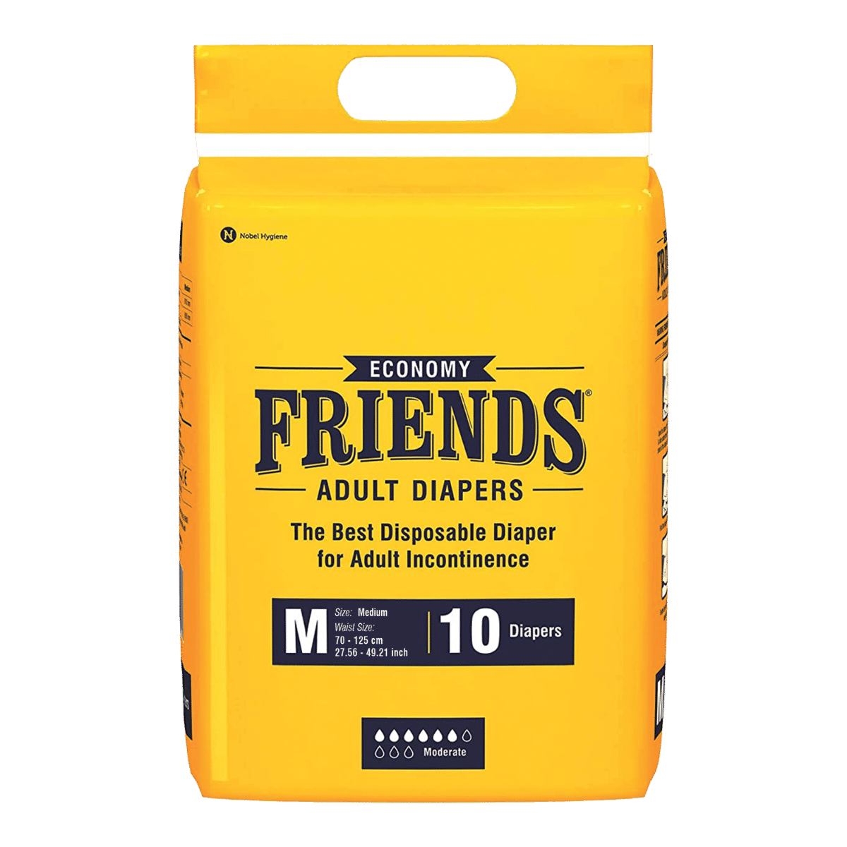Friends Economy Adult Diapers Medium, 10 Count Price, Uses, Side ...