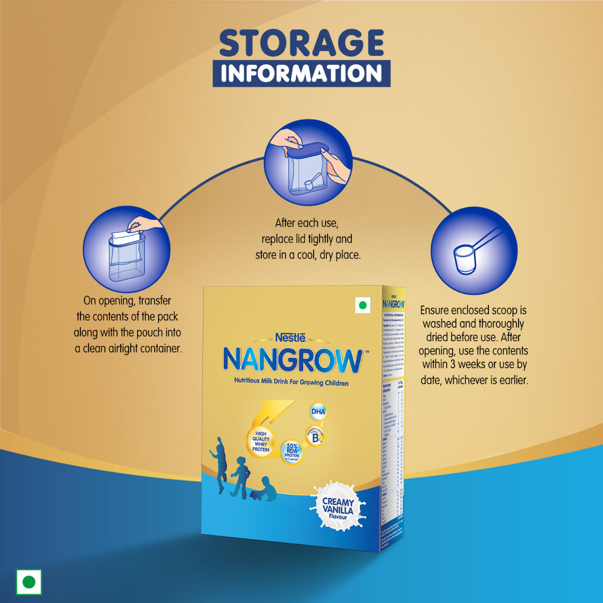 Nestle Nangrow Creamy Vanilla Flavour Nutrition Drink Powder, 400 gm ...