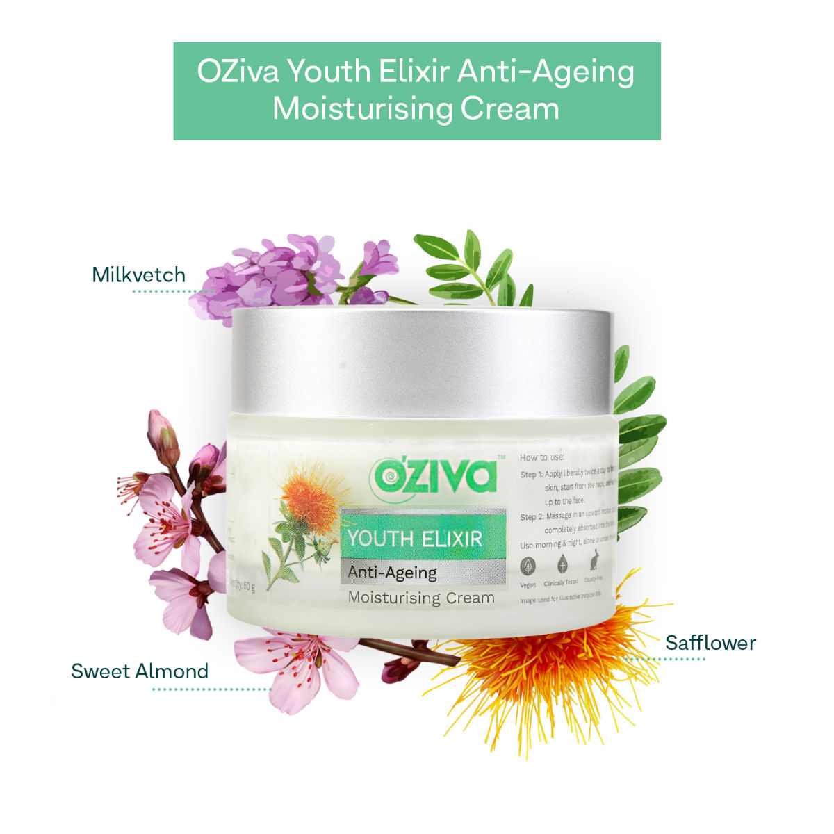OZiva Youth Elixir Anti-Ageing Moisturising Cream, 50 gm Price, Uses ...