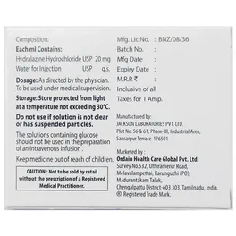 Apresol Injection 1 ml | Uses, Side Effects, Price | Apollo Pharmacy