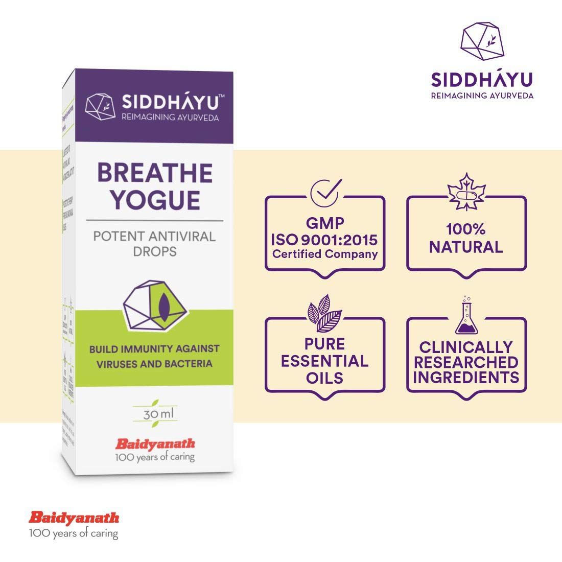 Siddhayu Breathe Yogue Potent Antiviral Drops, 30 ml Price, Uses, Side ...