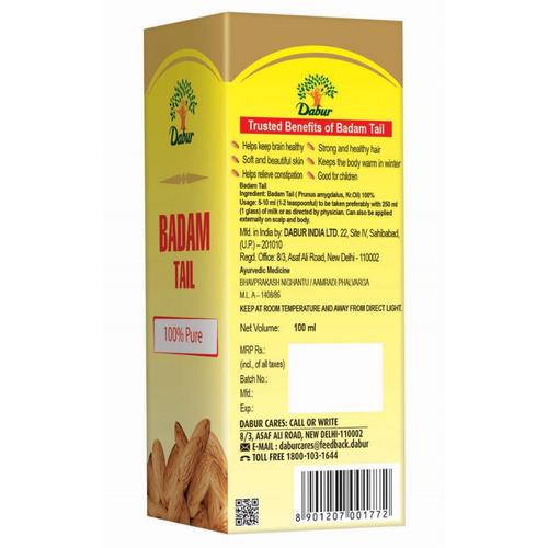 Dabur Badam Tail, 100 ml Price, Uses, Side Effects, Composition ...