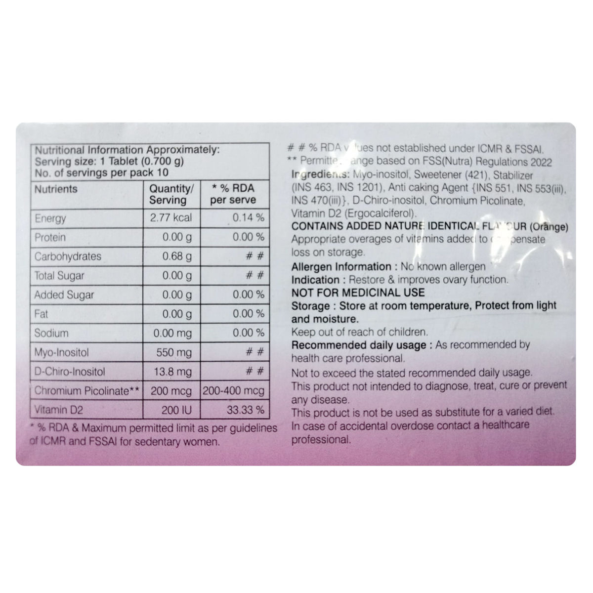 2Sitol Chewable Tablet | Uses, Side Effects, Price | Apollo Pharmacy