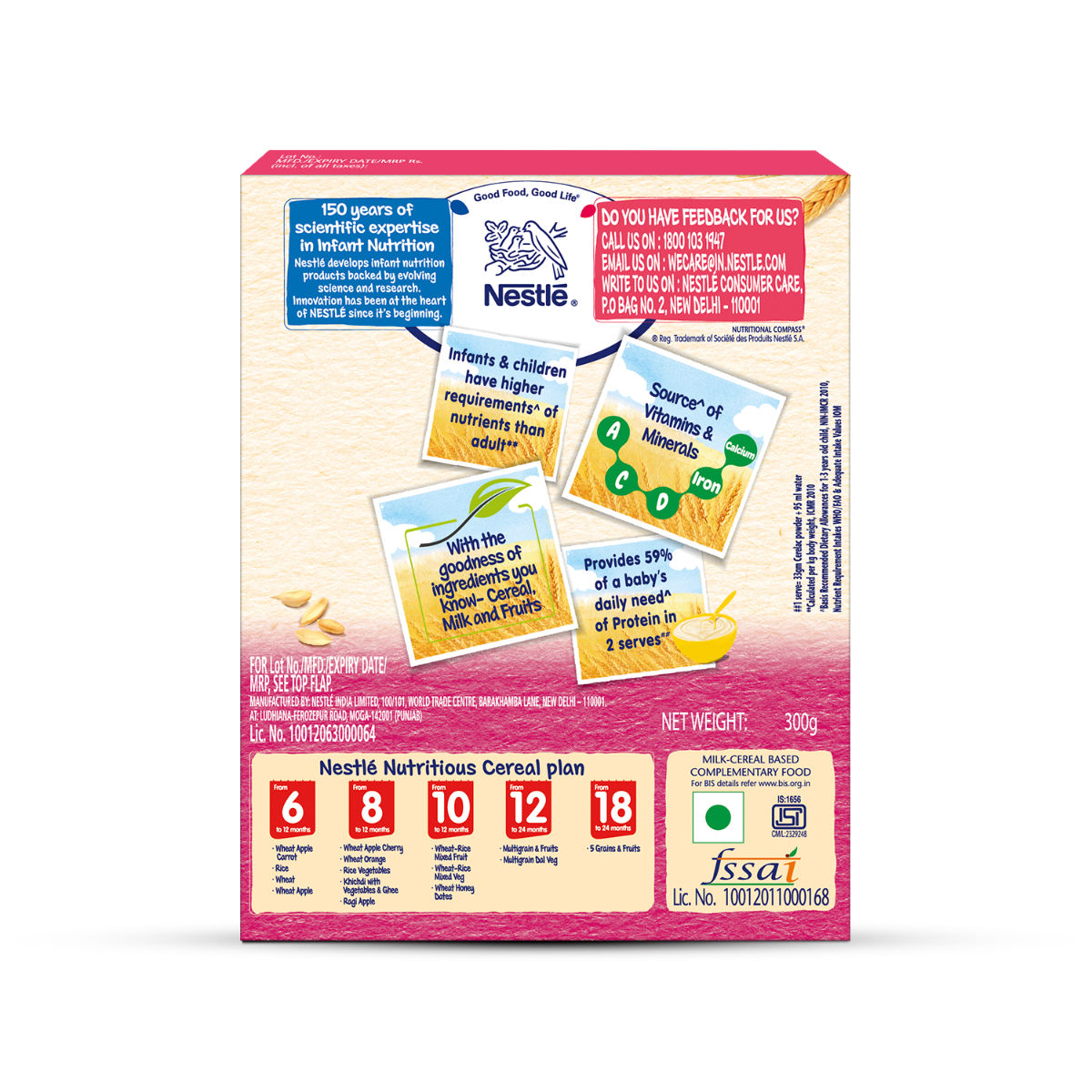 Nestle Cerelac Baby Cereal with Milk Wheat Multigrain & Fruits (From 12 ...