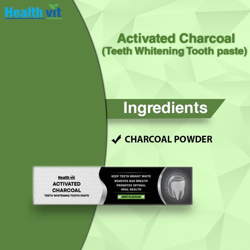 Healthvit Activated Charcoal Mint Flavour Toothpaste, 100 gm Price ...