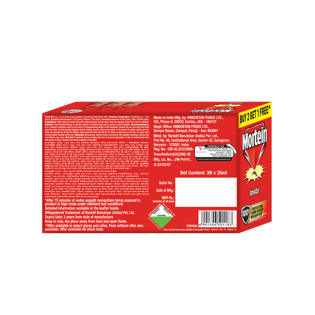 Mortein Refill, 3x35 ml (Buy 2, Get 1 Free) Price, Uses, Side Effects ...