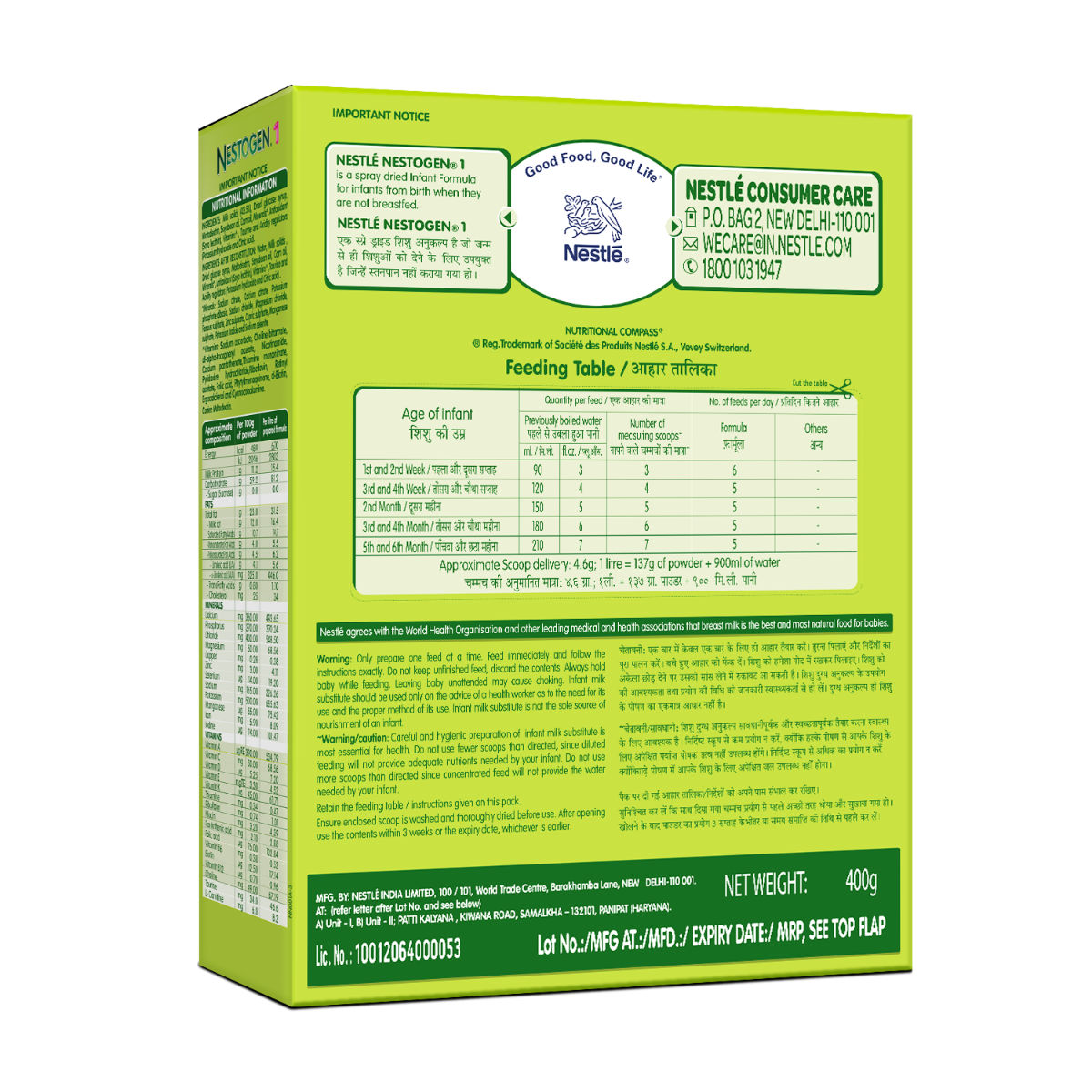Nestle Nestogen Infant Formula Stage 1 (Up to 6 Months) Powder, 400 gm ...