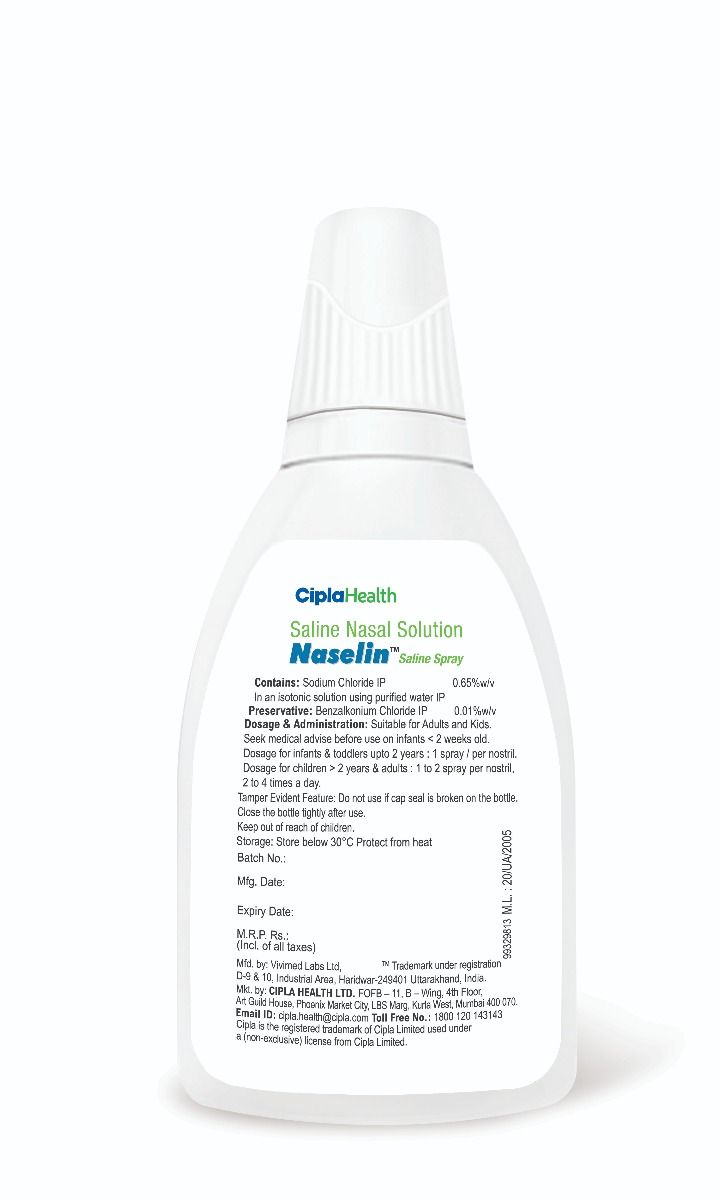 Naselin Saline Nasal Spray, 20 ml Price, Uses, Side Effects ...