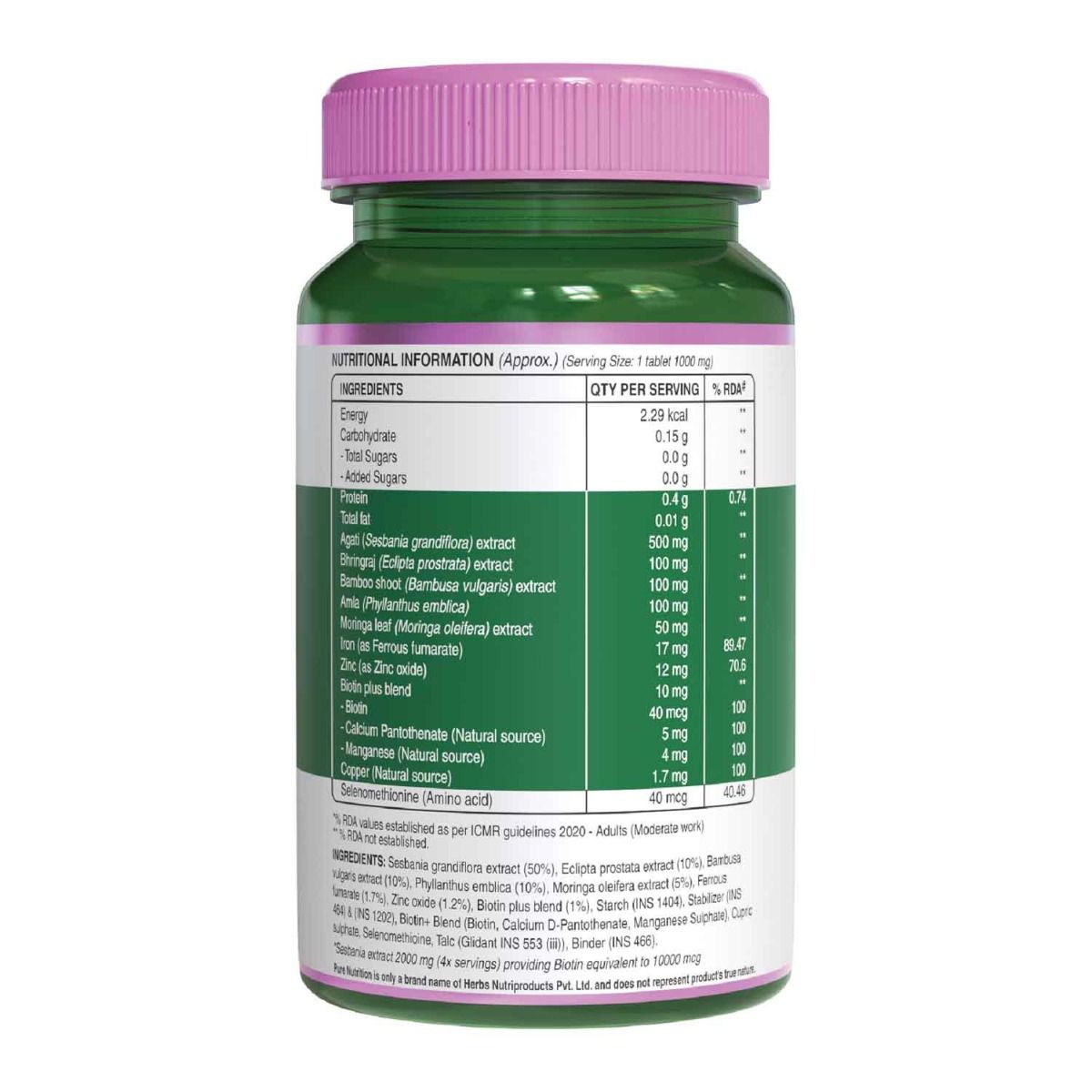 Pure Nutrition Biotin 1000 mg, 60 Tablets Price, Uses, Side Effects ...