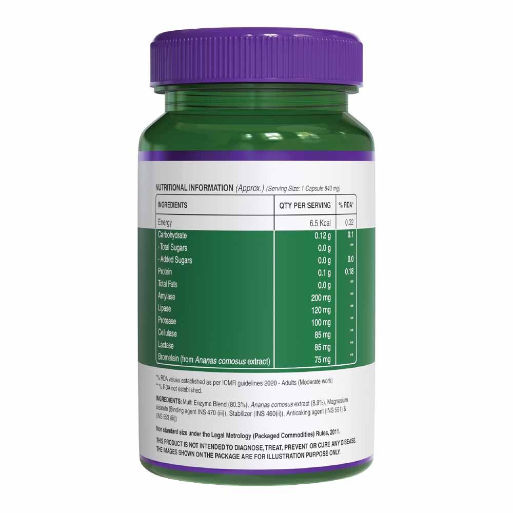 Pure Nutrition Digestive Enzymes 840 mg, 60 Capsules Price, Uses, Side ...