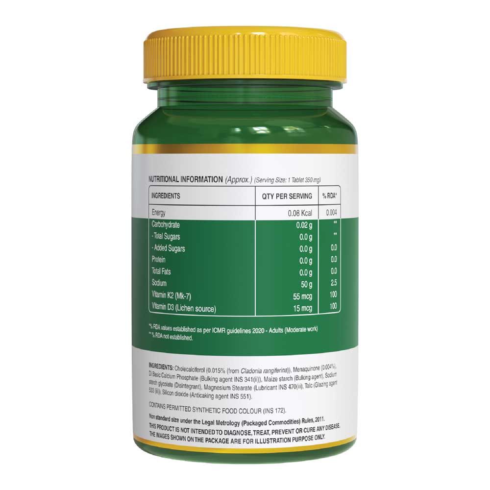 Pure Nutrition Vitamin D3 + K2 350 mg, 60 Tablets Price, Uses, Side ...