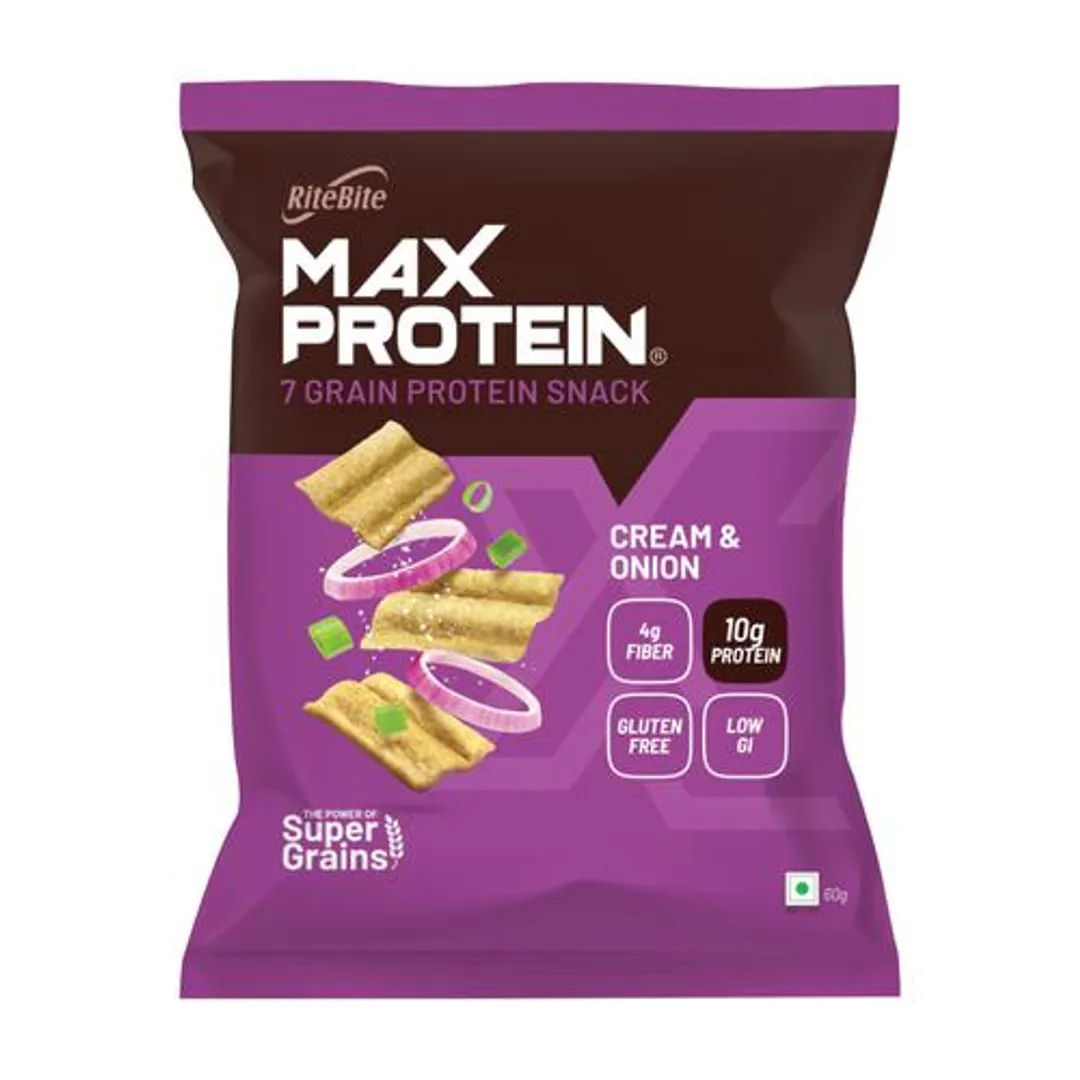 Ritebite Max Protein Cream & Onion Snack, 60 gm Price, Uses, Side ...