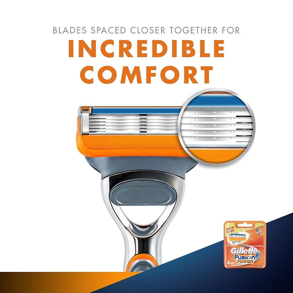 Gillette Fusion 5 Power Cartridge, 4 Count Price, Uses, Side Effects ...