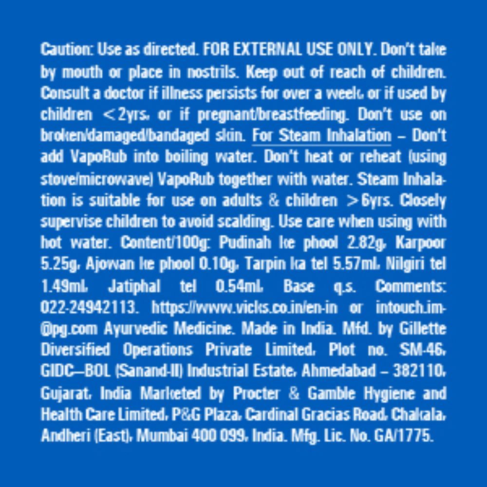 Vicks Vaporub, 10 ml Price, Uses, Side Effects, Composition - Apollo ...