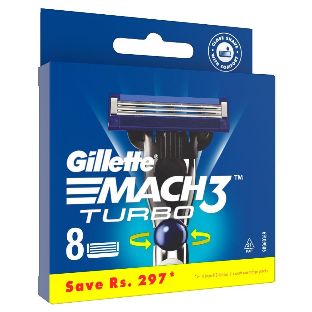 Gillette Mach 3 Turbo Cartridge, 8 Count Price, Uses, Side Effects ...