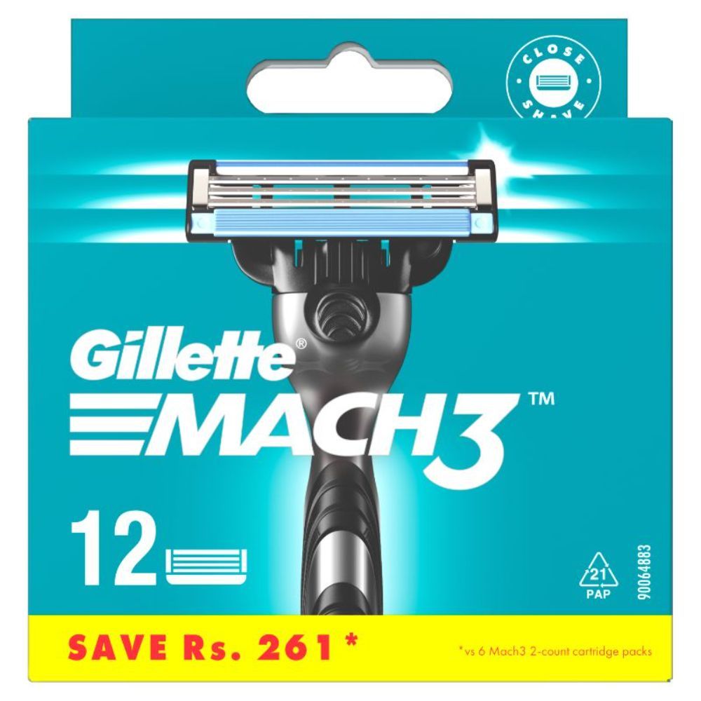 Gillette Mach 3 Cartridge, 12 Count Price, Uses, Side Effects ...