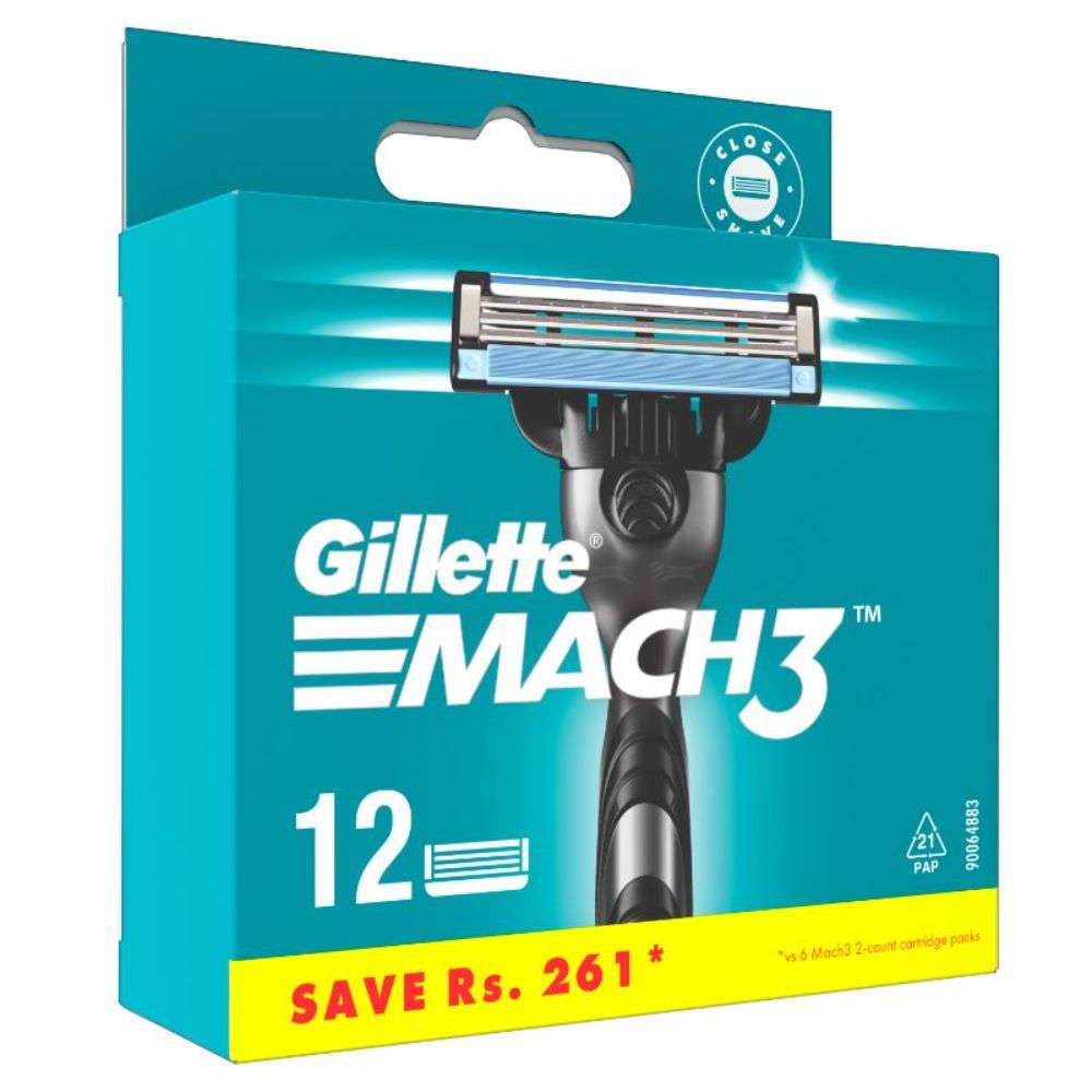 Gillette Mach 3 Cartridge, 12 Count Price, Uses, Side Effects ...