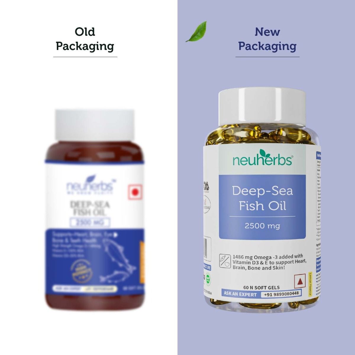 Neuherbs Deep-Sea Fish Oil 2500 mg Lemon Flavour, 60 Softgels Price ...