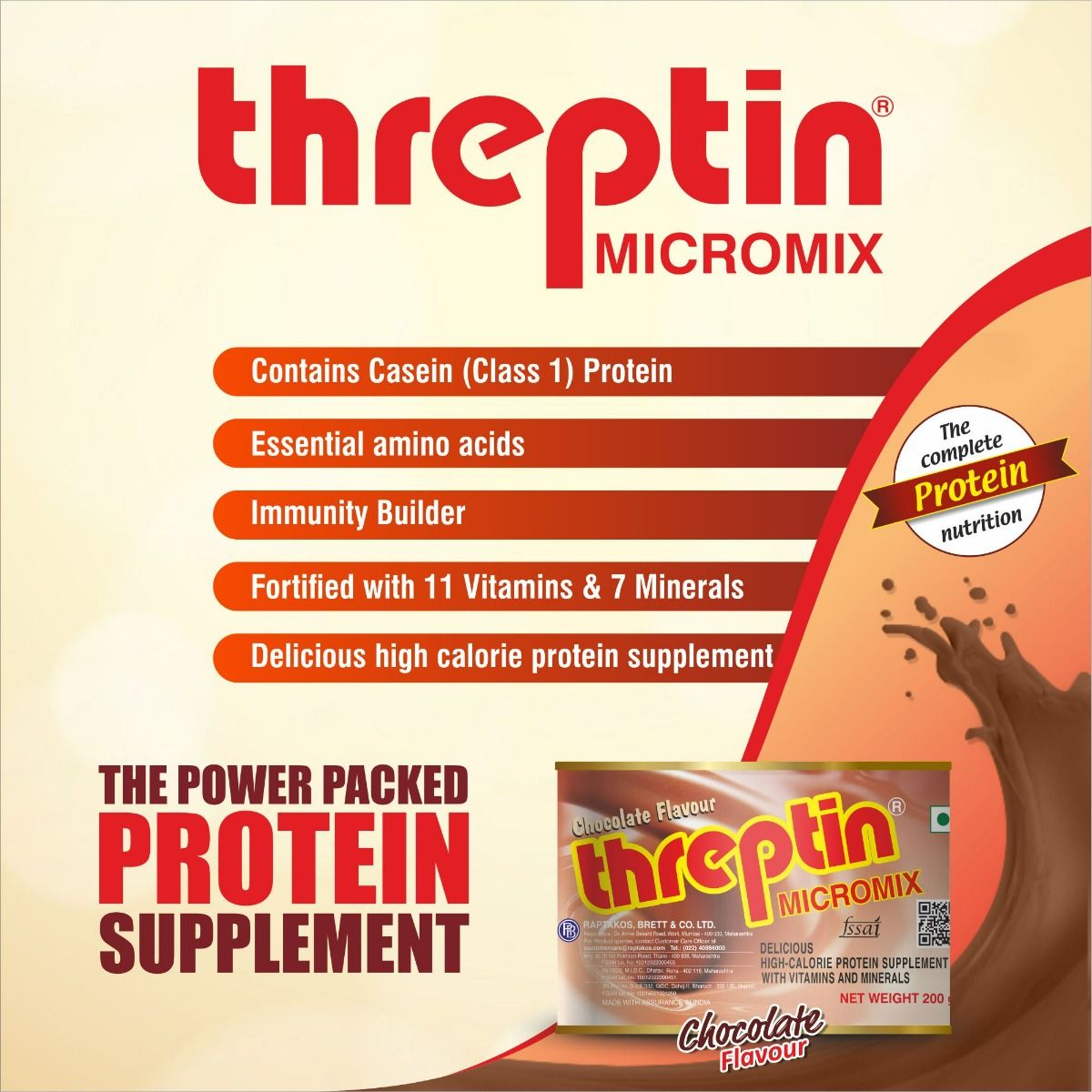 Threptin Micromix Chocolate Flavour Powder, 200 gm Price, Uses, Side ...