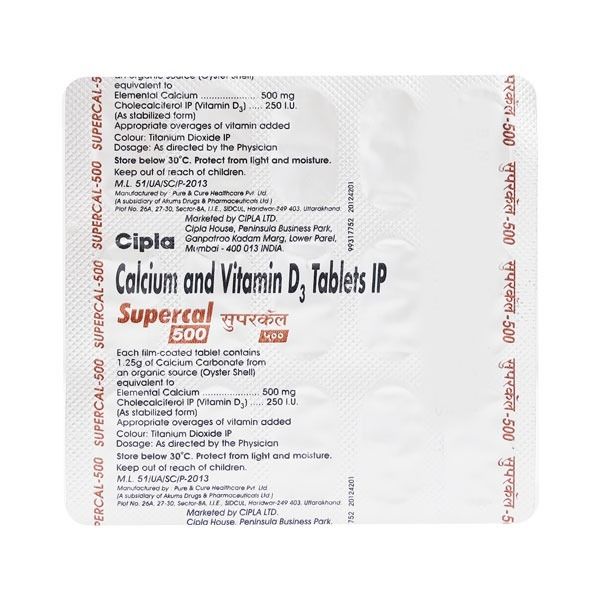 Supercal 500 Tablet | Uses, Side Effects, Price | Apollo Pharmacy
