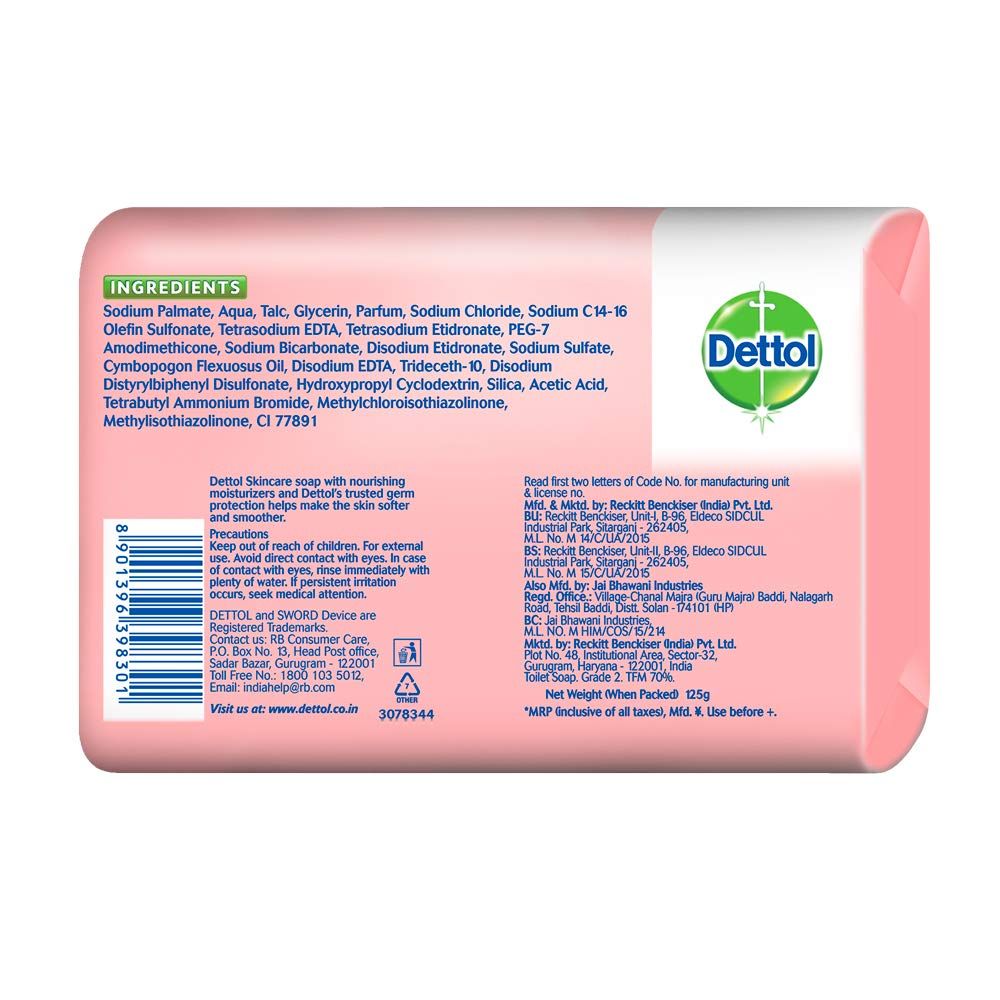 Dettol Skincare Soap, 125 gm Price, Uses, Side Effects, Composition ...