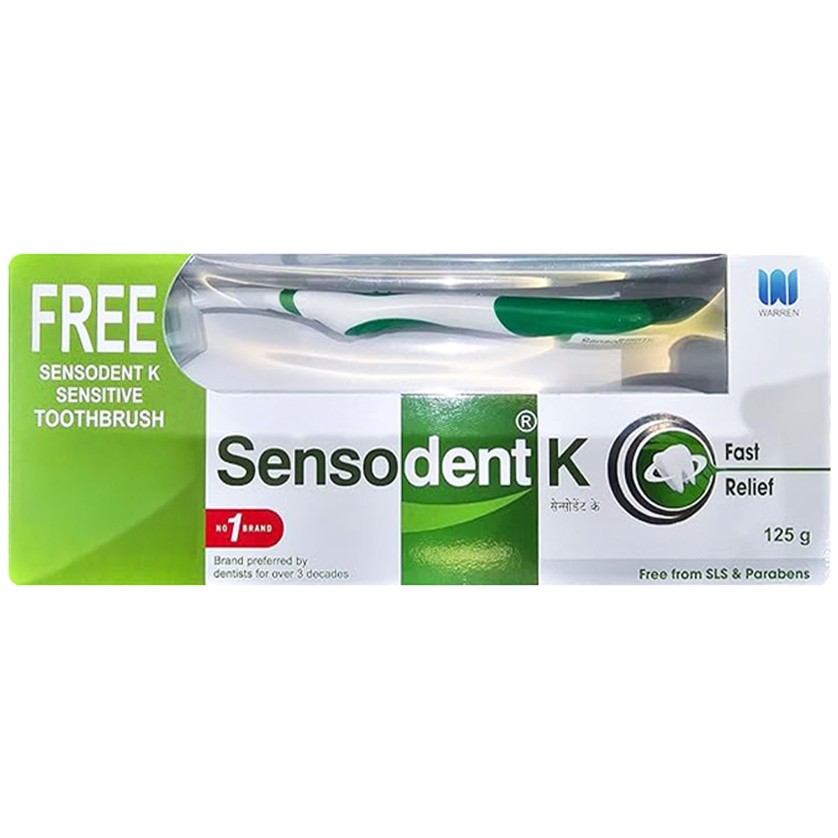 Buy Sensodent K Fast Relief Toothpaste with Toothbrush, 125 gm | 19 ...