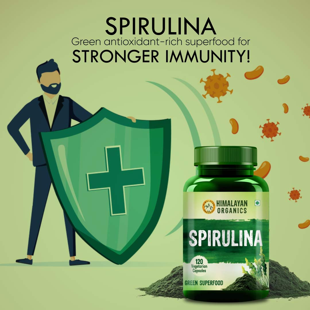 Himalayan Organics Spirulina 2000 mg, 120 Capsules Price, Uses, Side ...