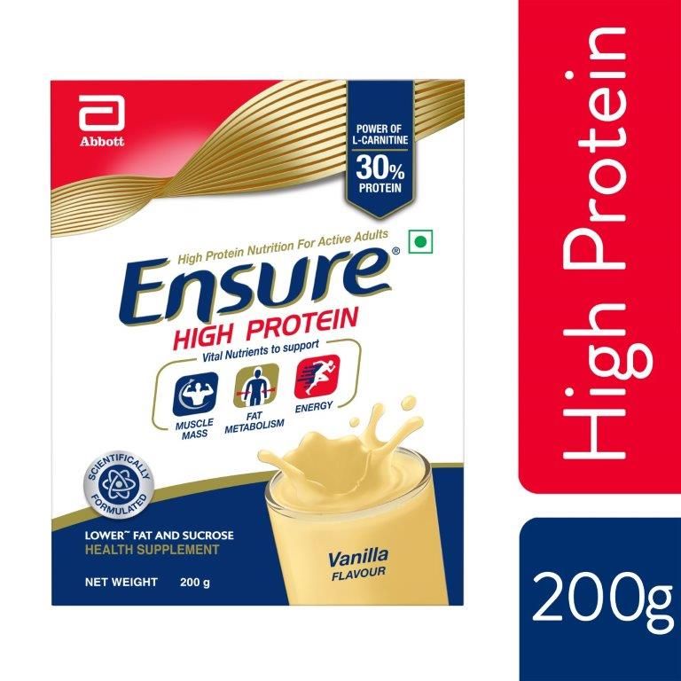 Ensure High Protein Vanilla Flavour Powder for Adults, 200 gm - Vital ...