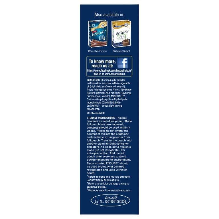 Ensure Complete, Balanced Nutrition Drink Vanilla Flavour Powder for ...