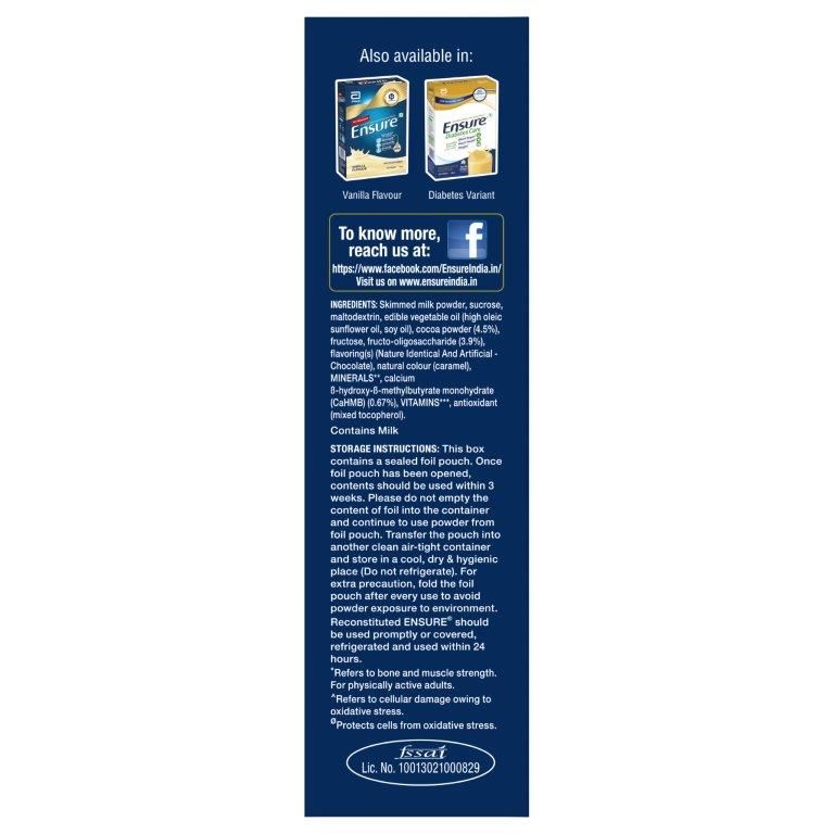 Ensure Complete, Balanced Nutrition Drink Chocolate Flavour Powder for ...