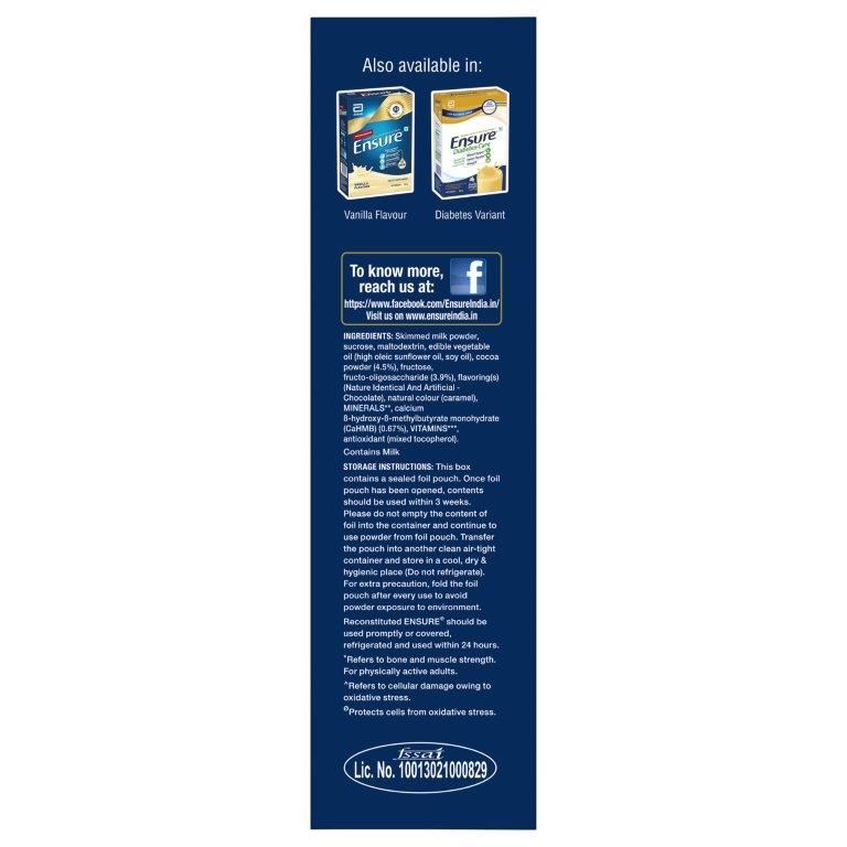 Ensure Complete, Balanced Nutrition Drink Chocolate Flavour Powder for ...