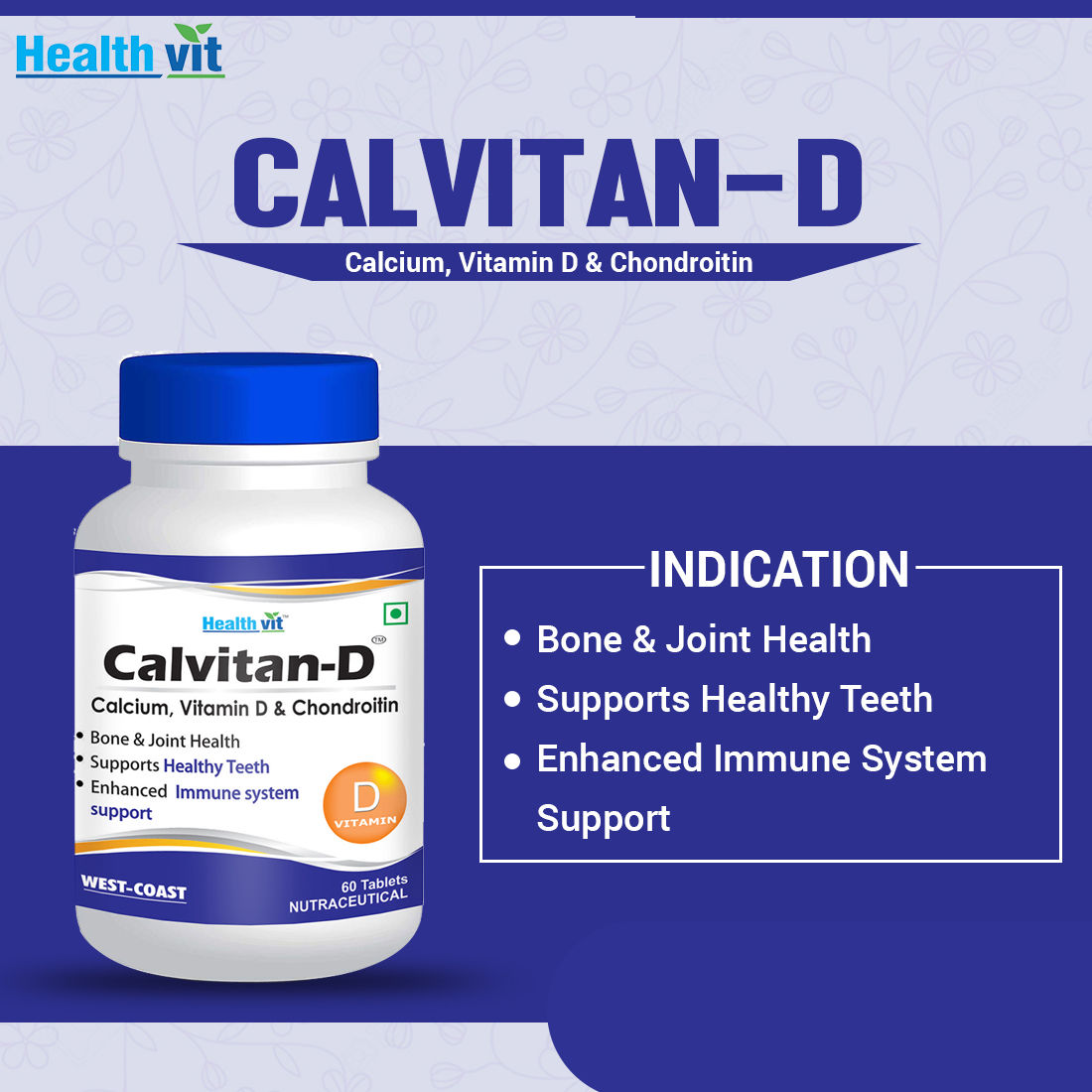 Healthvit Calvitan-D, 60 Tablets (Pack of 2) Price, Uses, Side Effects ...