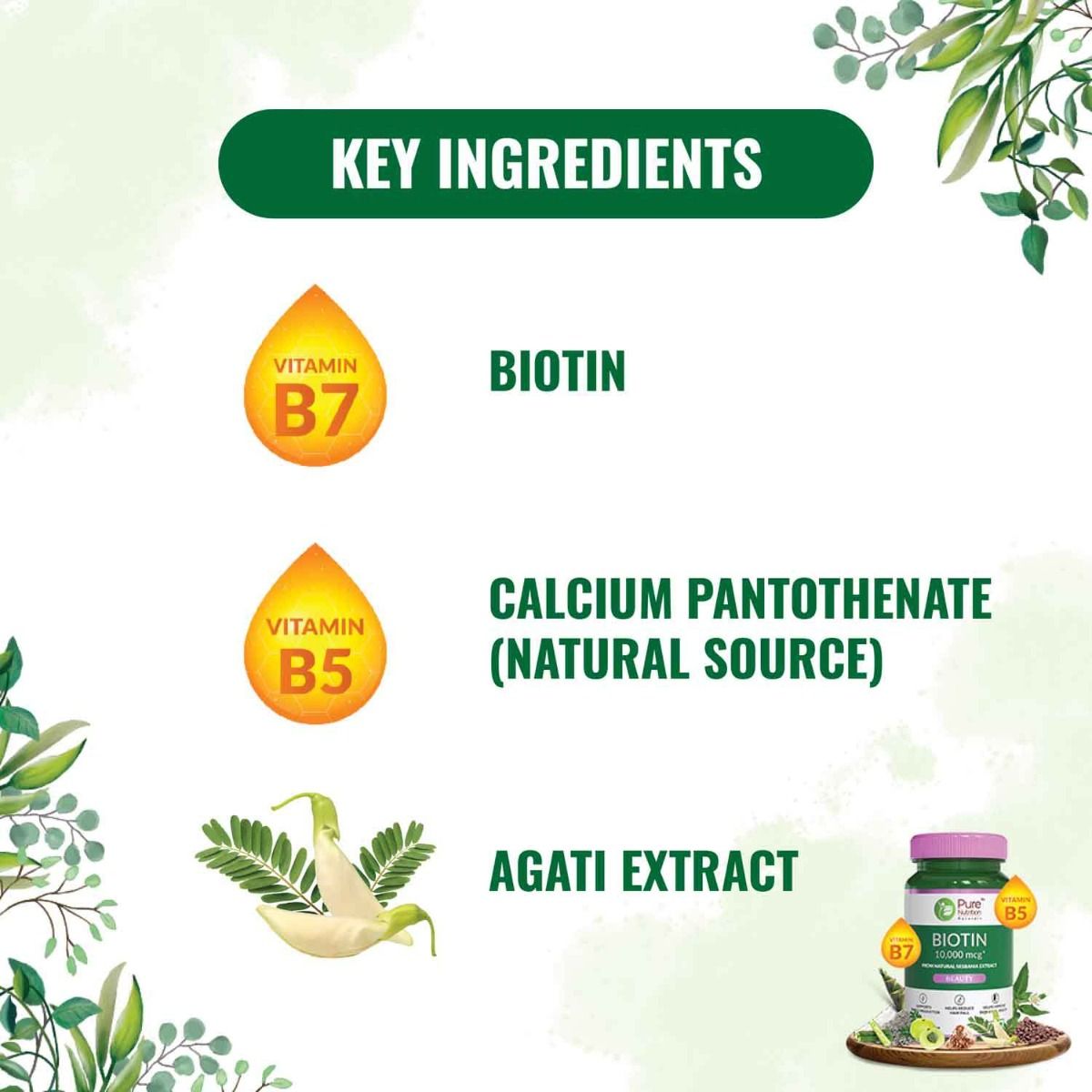 Pure Nutrition Biotin 1000 mg, 60 Tablets Price, Uses, Side Effects ...