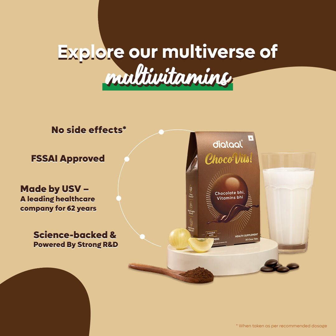 Buy Diataal ChocoVits For Men & Women 30 Chewable Tablets I Chocolate ...