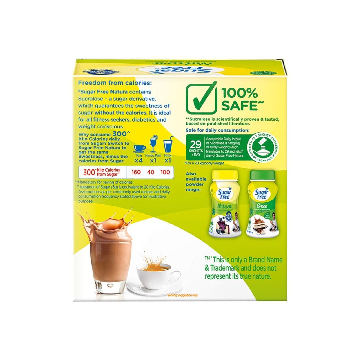 Sugar Free Natura Low Calorie Sugar Substitute, 100 Sachets Price, Uses ...