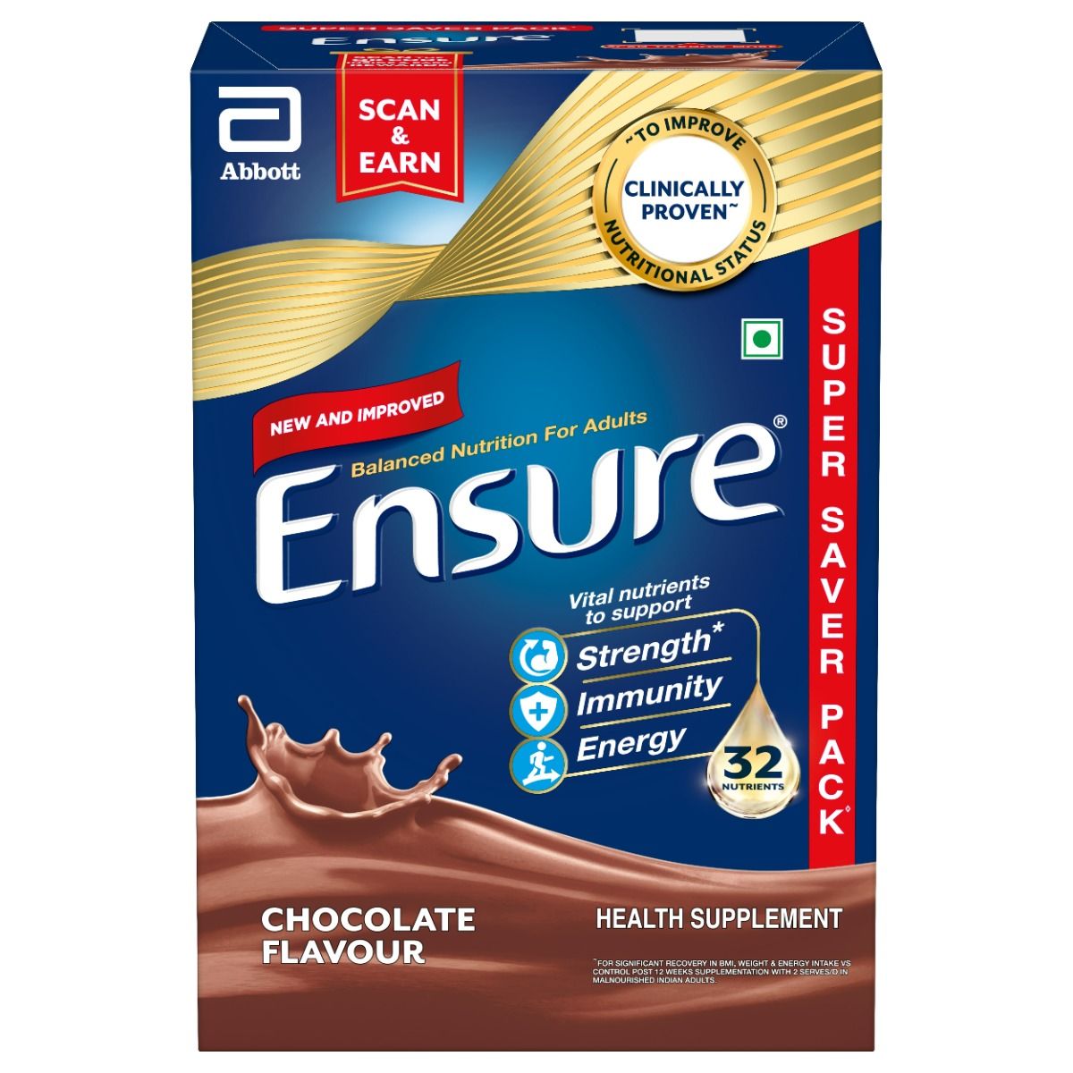Buy Ensure Balanced Nutrition Chocolate Flavour Powder for Adults, 950 ...