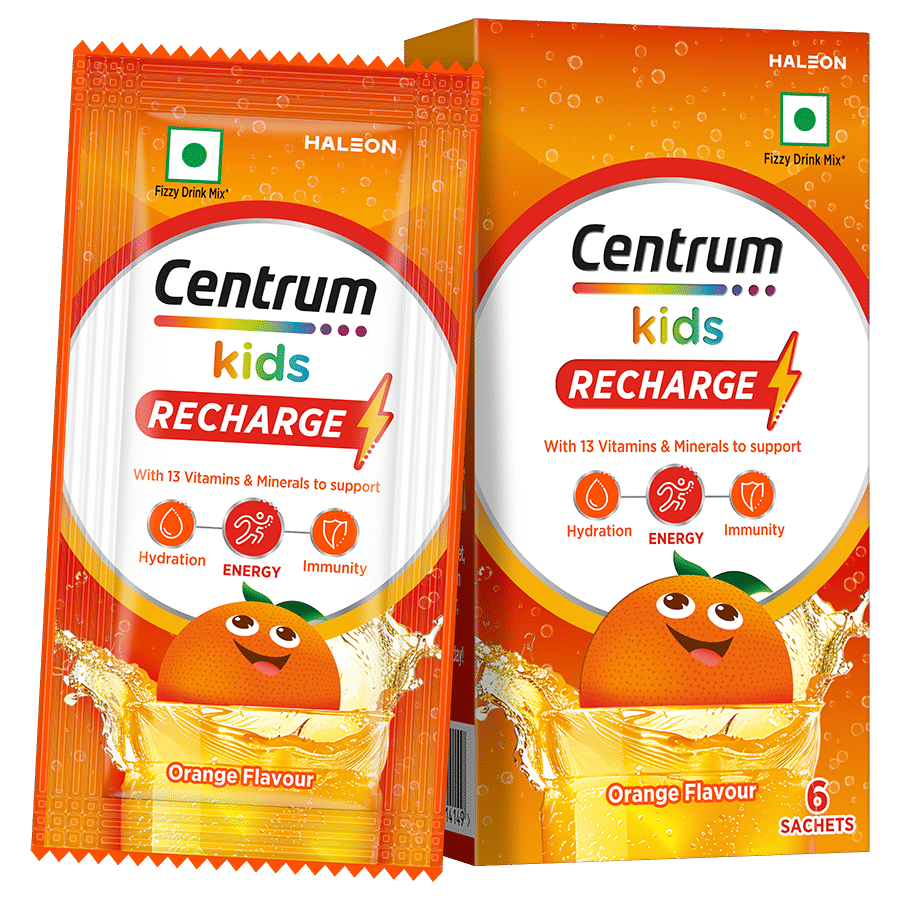 Buy Centrum Recharge Orange Flavour fo Kids, 30 gm (6x5gm Sachet) | 19 ...