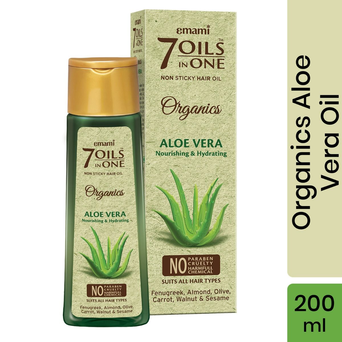Emami 7 Oils In One Organics Aloe Vera Hair Oil for Hair Nourishing ...