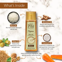 Buy Emami 7 Oils In One Organics Rice Oil for Hair Repair & No Frizz ...