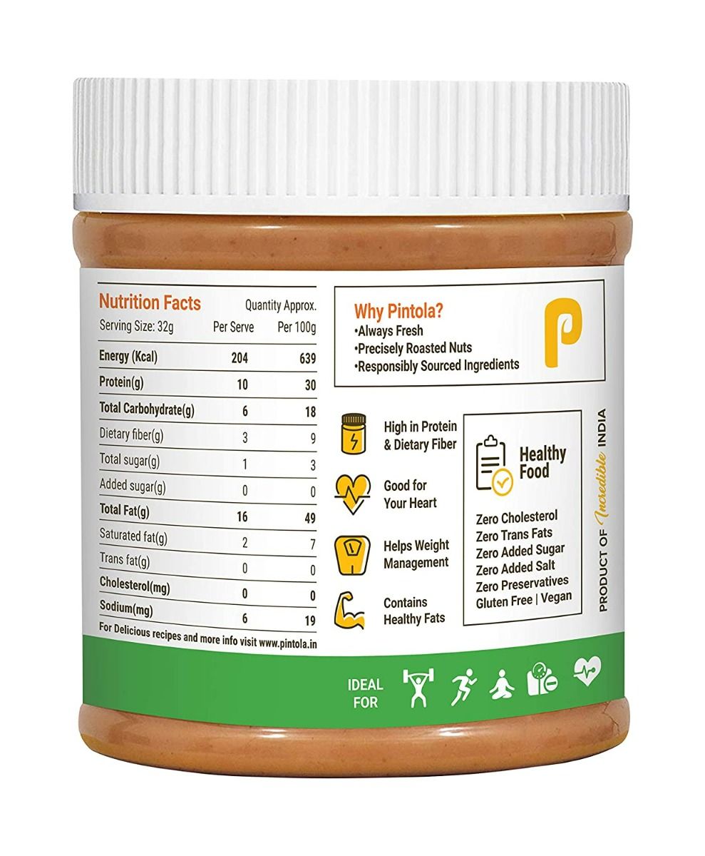 Pintola All Natural Crunchy Peanut Butter, 350 gm Price, Uses, Side ...