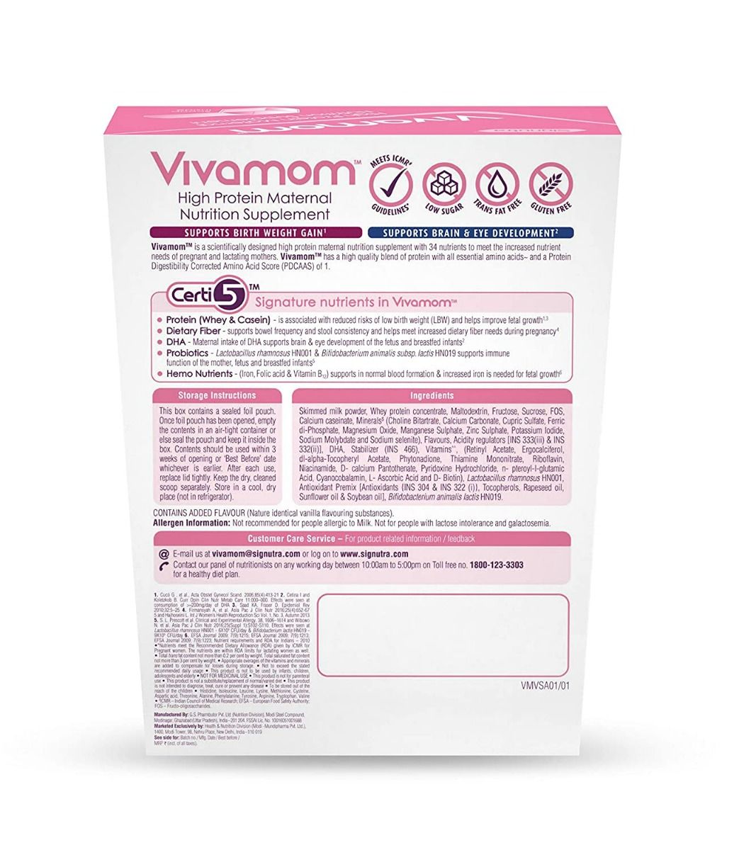 Vivamom Vanilla Flavour Powder 200 gm Price, Uses, Side Effects ...