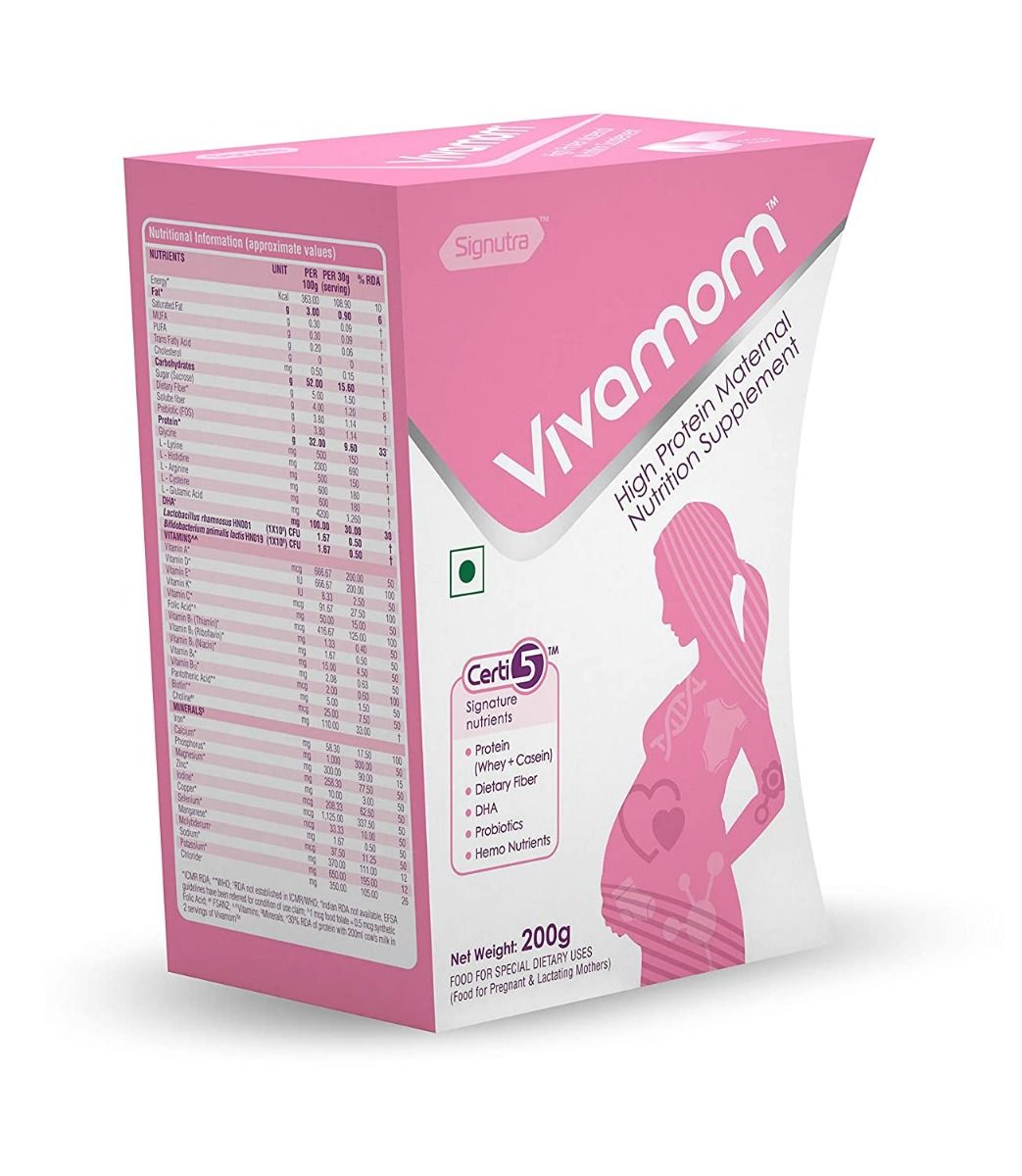 Vivamom Vanilla Flavour Powder 200 gm Price, Uses, Side Effects ...